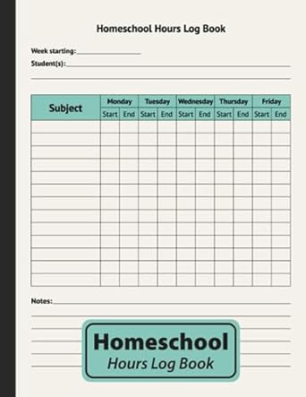 Homeschool Hours Log Book: 2-Year Daily Lesson & Time Record Book ...