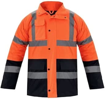 Amazon.com: ZIGAJECOL High Visibility Reflective Winter Jacket,Work ...