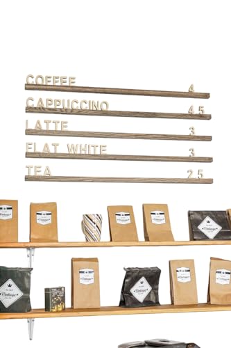 Amazon.com: Wood Letter Board, Letter Sign Board, Coffee Letter Board ...
