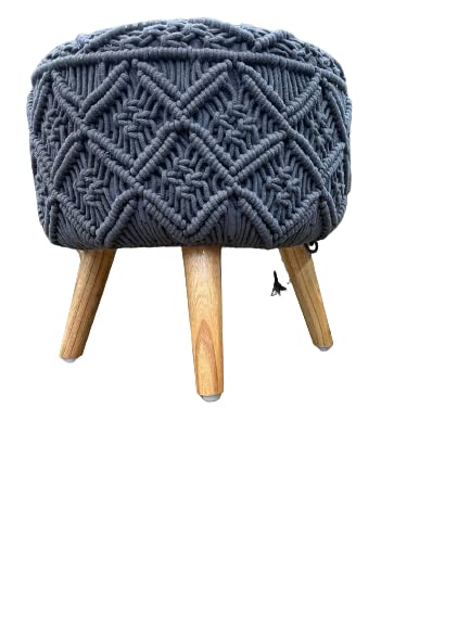 Ideal House Gallery Macrame Cotton Foot Stool, Macramé Attractive Round ...