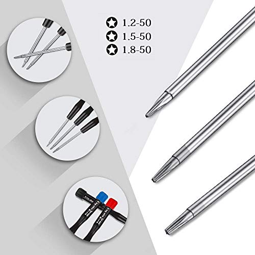 Precision Pentalobe Screwdriver Set, 5 Point 5 Star 0.8 mm, 1.2 mm and ...