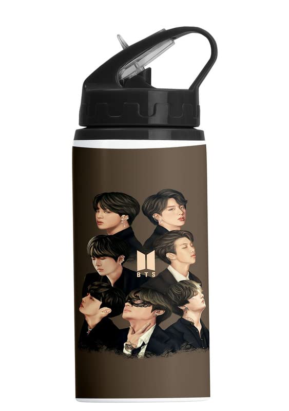 BYSR FASHION Bts Sipper 600ml Aluminium Bts Water Bottle For Boys ...