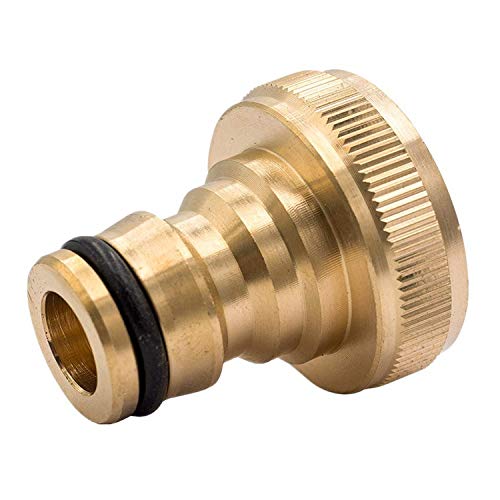 TOPWAYS Brass Garden Hose Tap Connectors, 3 Pack 3/4-Inch BSP Brass ...