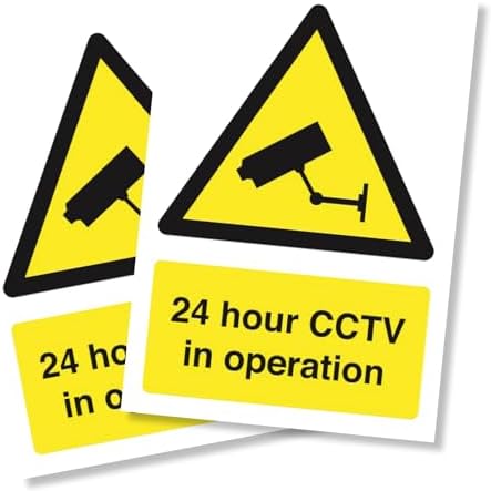 Punkcards - 2 x CCTV in Operation - Safety Sign - Security Camera ...