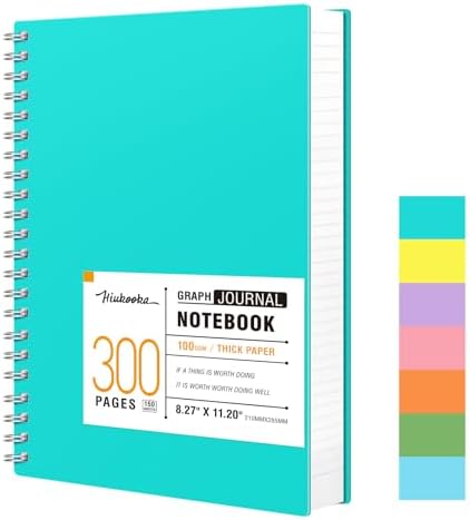 Amazon.com : HIUKOOKA Spiral Graph Paper Notebook - A4 Large PVC Cover ...
