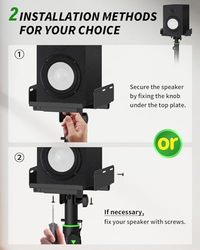 Snapklik.com : Set Of 2 Dual Side Clamping Studio Monitor Stands Desk ...