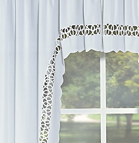 Hellina Tapework Window Swag Curtains [Scallop Edge, Scroll]