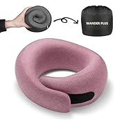 Amazon.com: WANDER PLUS® Travel Pillow, 100% Pure Memory Foam Travel Neck Pillow Airplane Neck ...