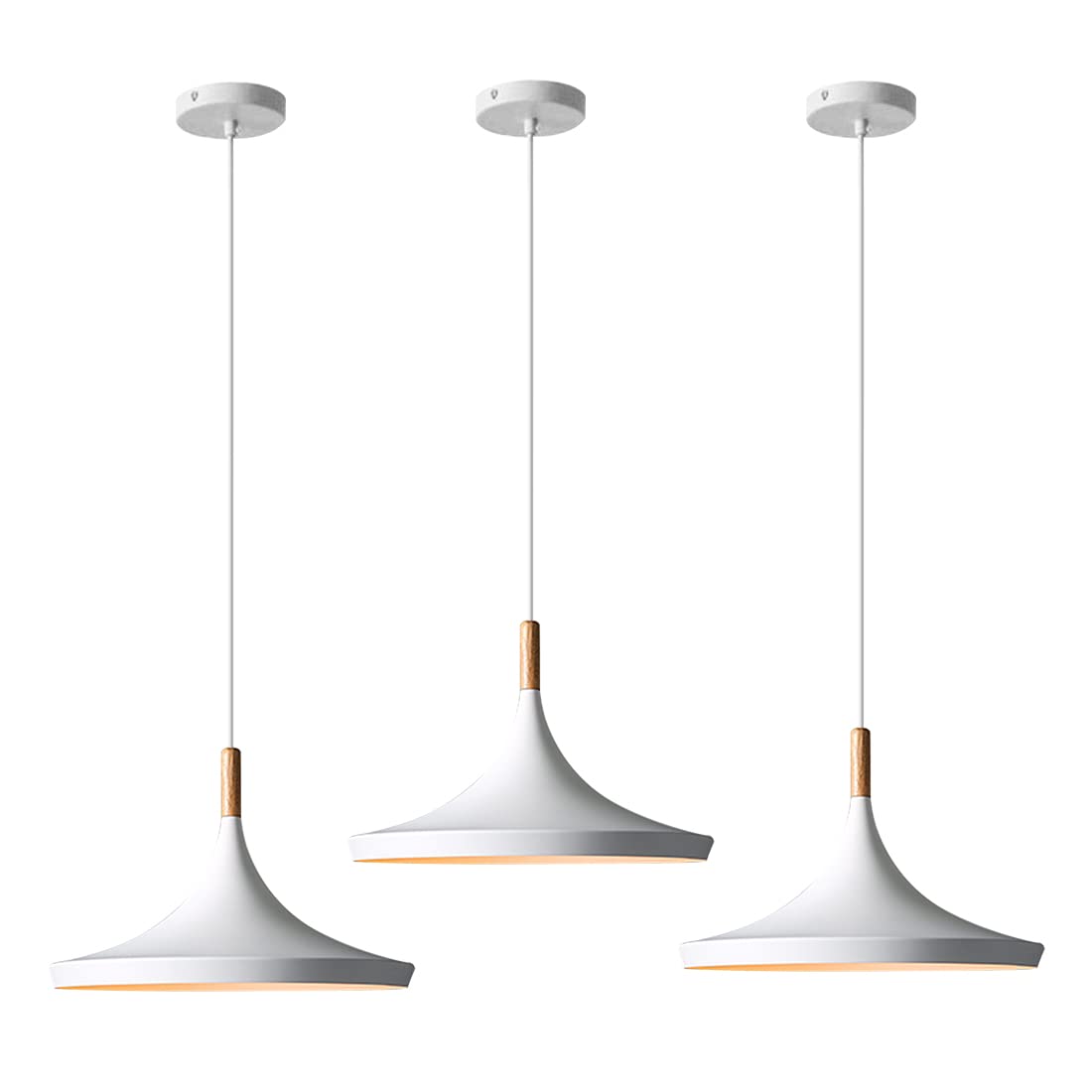 BOKT Contemporary White Wood Ceiling Pendant Lights Post Modern ...