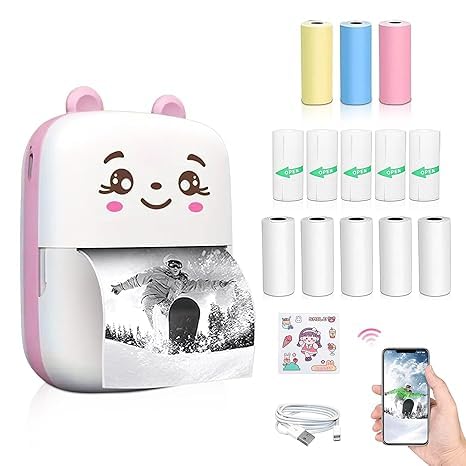 Mini Pocket Printer, Gifts for Kids, Portable Thermal Printer for ...