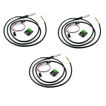 3PCS DS18B20 Temperature Sensor Module Digital Probe Terminal Adapter ...