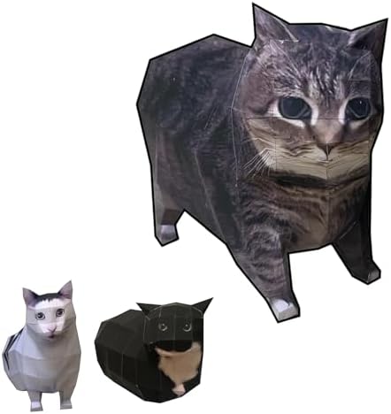 Cat Meme Origami Papercraft Kit, 1:1 Life Scale 3D Paper Models ...