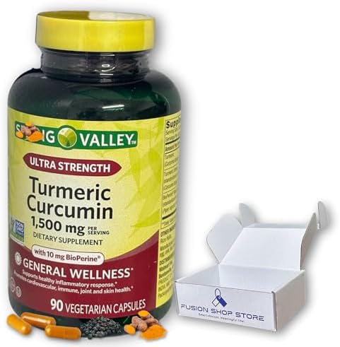 Amazon.com: Spring Valley Turmeric Curcumin 1500mg- with Black Pepper ...