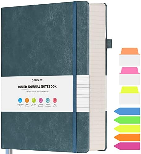 Large Lined Notebook, A5 Size, Ruled, 314 Numbered Pages with Stickers ...