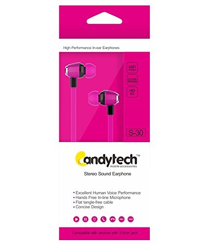 Candy Tech In Ear Wired Earphones With Mic - Pink : Amazon.in: Electronics