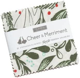 Amazon.com: Moda Cheer & Merriment Mini Charm Pack 42 Precut 2.5" Quilt ...