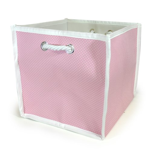 Amazon.com : Polka Dot Foldable Canvas Storage Basket - Pink - Medium ...