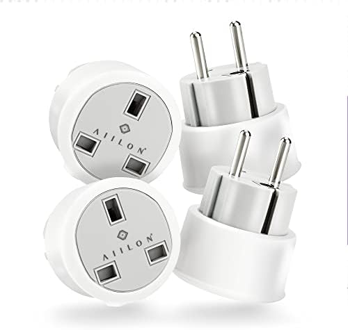 UK to Europe Adapter - 4-Pack UK to Eu Adapter Set - Type E/F EU Plug ...