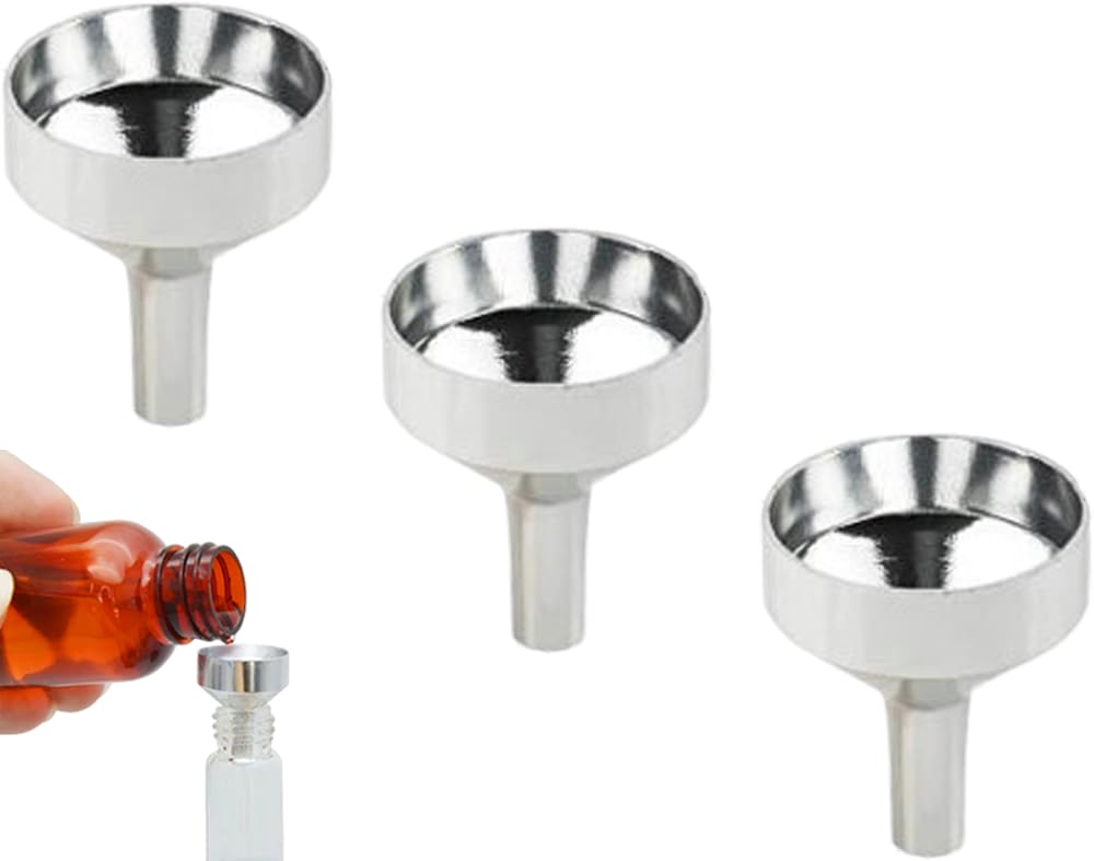 KINDOYO 3 PCS Metal Mini Funnels - Small Funnels for Filling Mini ...