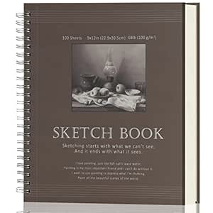 Fuxi 9x12 Sketch Book,Sketchbook for Drawing 100 GSM/68lb100 Sheets,Drawing Pad with Sided ...