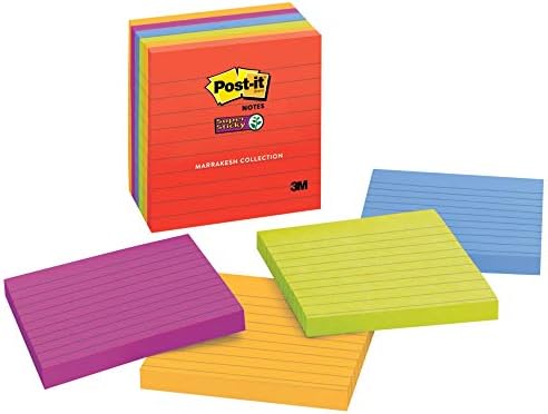Amazon.com : 3m™ 4" X 4" Super Sticky Lined Notes, Fusion, 90 Sheets ...