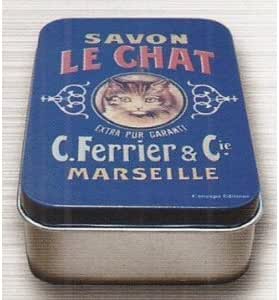 FRENCH VINTAGE DECORATIVE SOAP METAL BOX RETRO AD LE CHAT SOAP ...