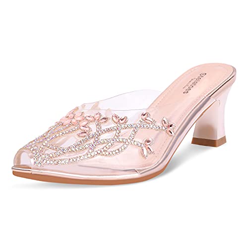 Buy Stelatoes Women Champagne Wedding Peep Toes Block Heels (LSSFS074 ...