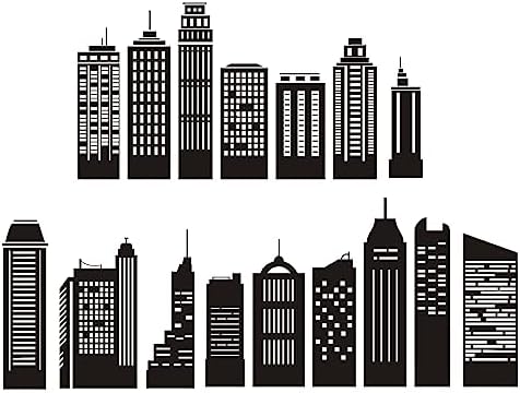 Amazon.com: BuerHomie Wall Stickers for Office, City Buildings Theme ...