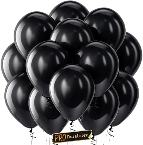Amazon.com: Bezente Pro Duralatex Black Balloons - 100 Pack 12 inch ...