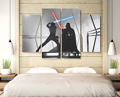 Amazon.com: Luke Skywalker Fight Scene Canvas Wall Art Print Handmade ...
