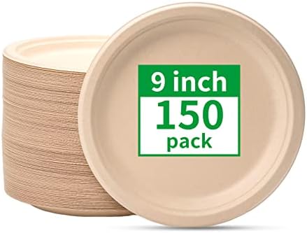 Amazon.com | RACETOP Disposable Paper Plates 9 Inch [125 Pack ...