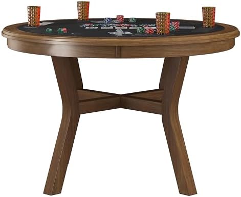 Amazon.com: Steve Silver Rudy Reversible Game Table in Medium Walnut ...