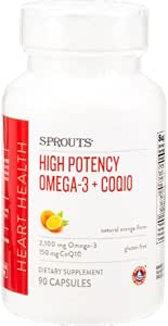 Amazon.com: Generic Sprouts High Potency Omega-3 + COQ10-90 Capsules ...