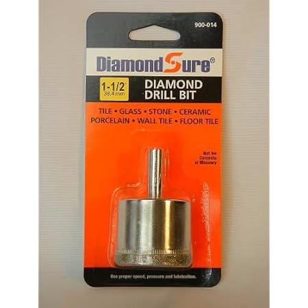 1-1/2" 38.4 mm DiamondSure Diamond Drill Bit Hole Saw for Glass, Tile ...
