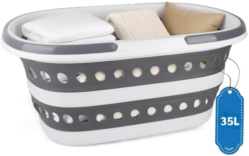 Amazon.com: 35L Laundry Basket Collapsible, Large Plastic Laundry ...