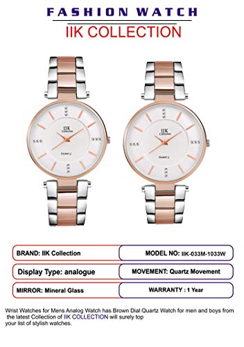 IIK COLLECTION Round Studded Dial Metallic Bracelet Chain Strap ...