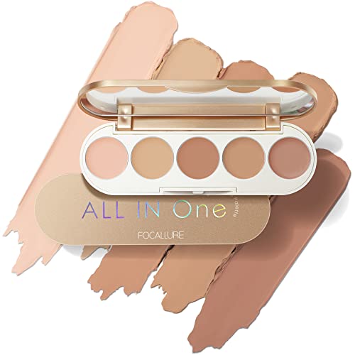 FOCALLURE #GoldenAge 5 in 1 Multi Uses Concealer Palette, 5 Colors ...