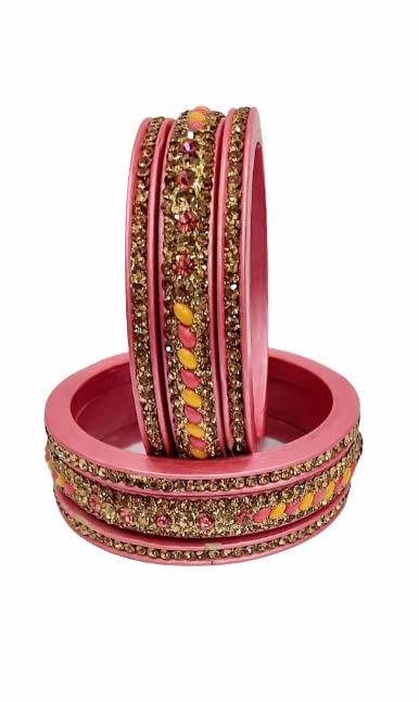 Rajasthani Lakh Chuda Light Pink Paatla Set : Amazon.in: Home & Kitchen