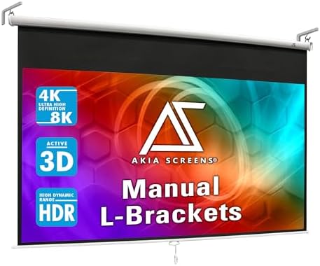 Amazon.com: Akia Screens 110 inch Projector Screen Pull Down 16:9 ...
