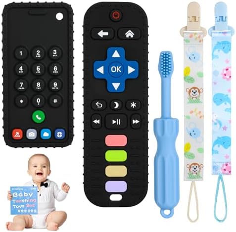 Amazon.com : ZOEDO Baby Teething Toys, Remote Control Shape Teething ...