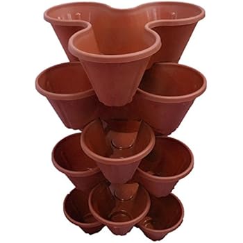6 x 4 EXTRA LARGE STACKING POTS HERB STRAWBERRY FLOWER BEDDING PLANTER ...