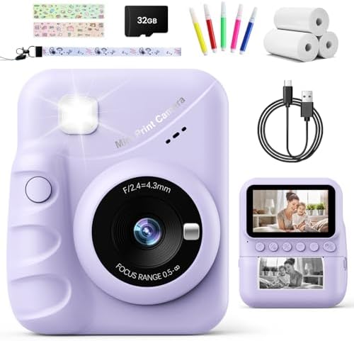 HiMont Kids Camera Instant Print, 1080P Instant Print Camera for Kids ...