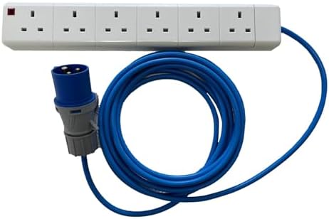 K M Electronics 16A PLUG TO 6 GANG SOCKET EXTENSION CAMPING TENT ...