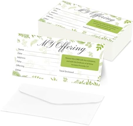 Amazon.com : 500 Church Offering | Tithe Donation Envelopes (White ...
