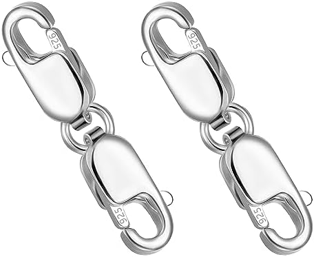2pcs Double Lobster Clasp Extender, 925 Sterling Silver Bracelet ...