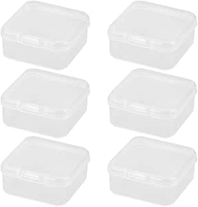 Lotsdonxia Set of 6 Small Rectangular Plastic Containers with Lids ...
