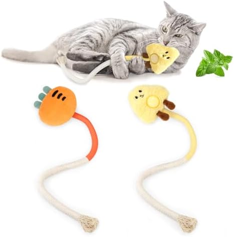ROLUFY Sisal Rope Cat Toys, 2Pack Bite-Resistant Catnip Toy for Bored ...