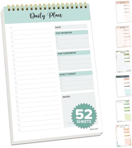 Amazon.com : Decorably 52 Sheets Mint Green Undated Daily To Do List ...