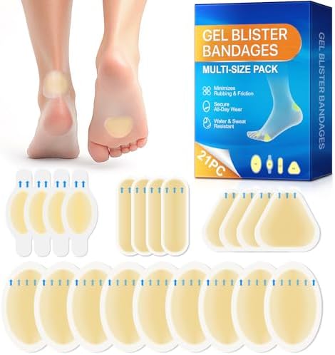 21Pcs Blister Plasters for Feet, Hydrocolloid Plasters Blister for Heel ...