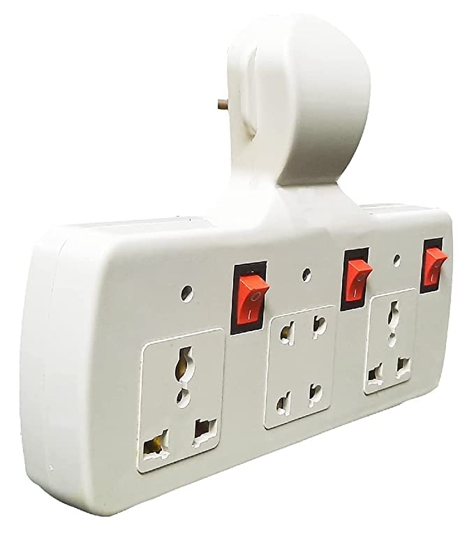 Buy Multi Plug Pin 4 Port Socket Extension Board with Individual Switch ...